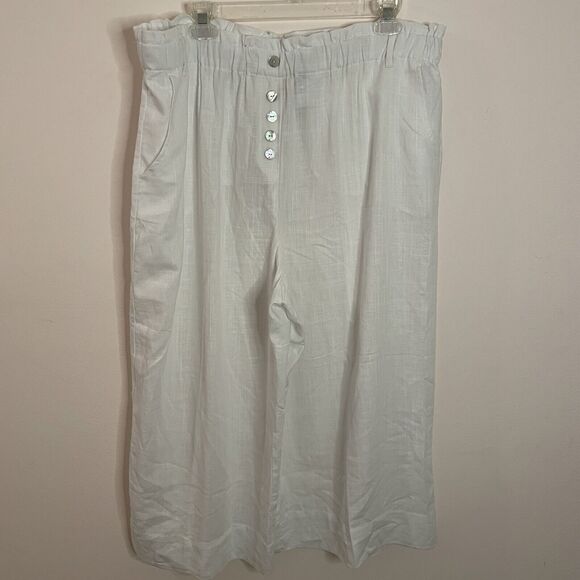 Ruby Rd. | Pants & Jumpsuits | Nwt Ruby Rd Linen Blend Capri Pant Womens Sz Xl Cream Easy Breezy ...